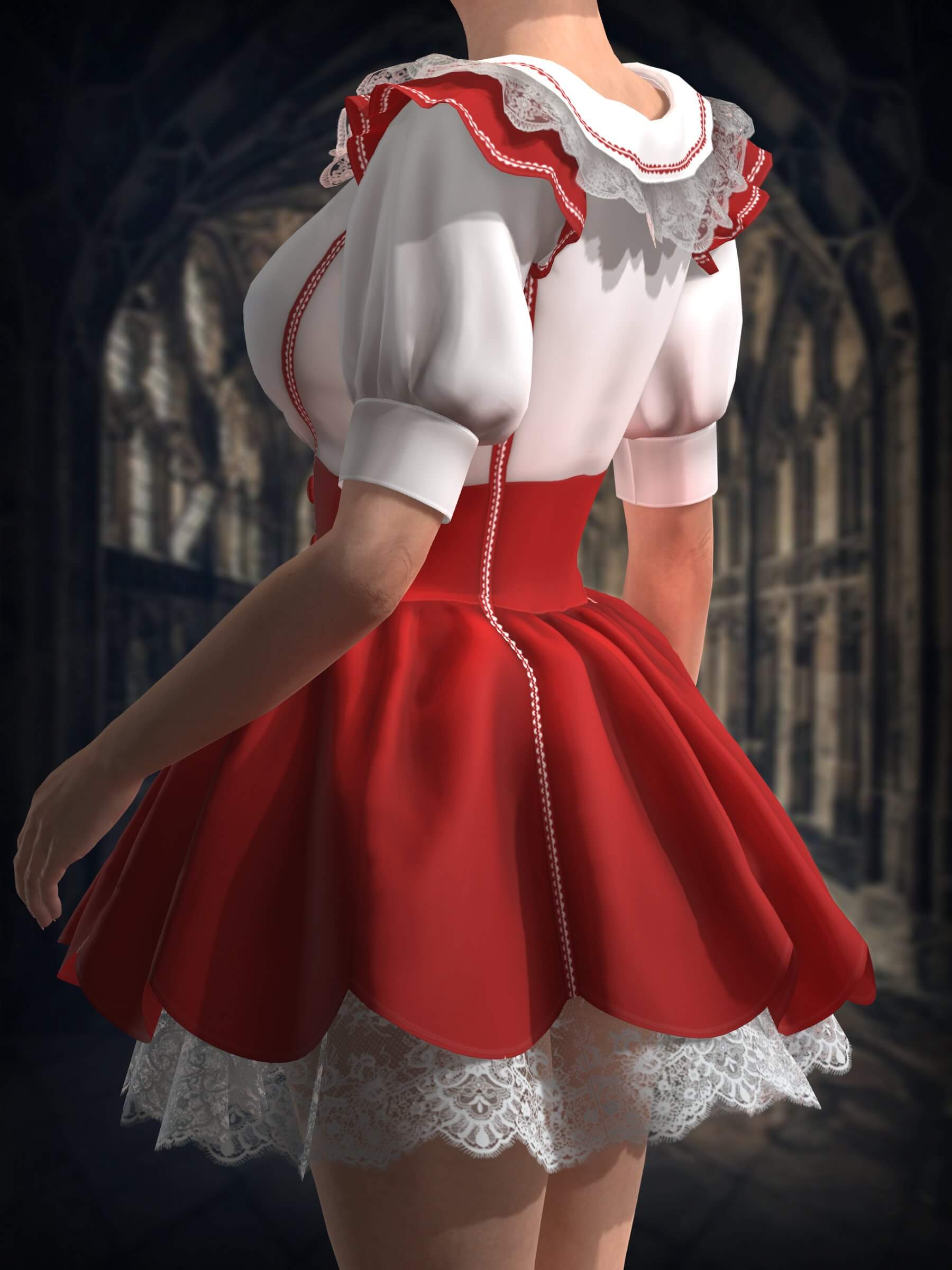 Gothic-Loli Dress - 3 Colors 3D Model by zvanka