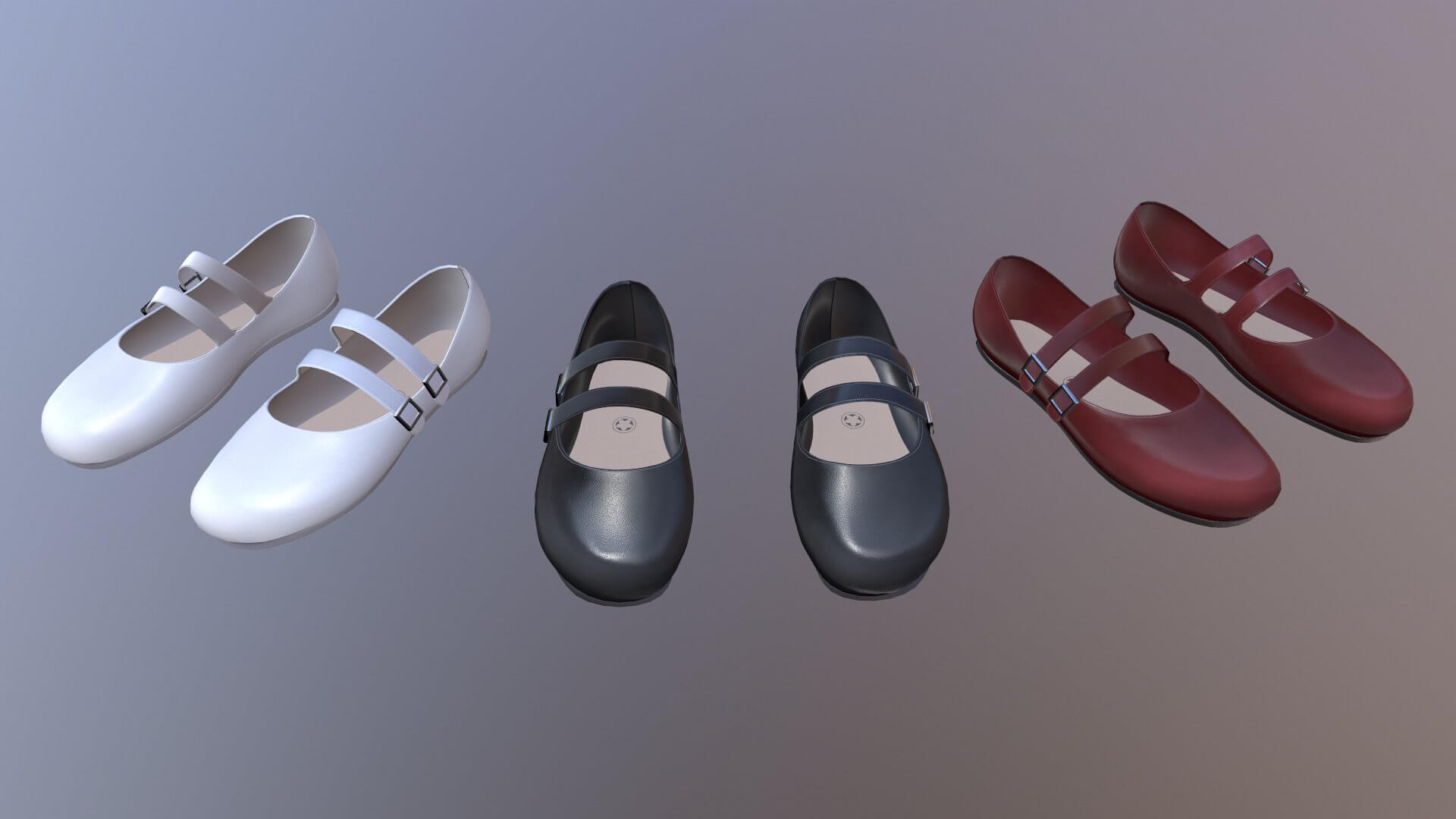 Shoes - 3 Colors 3D Model by zvanka