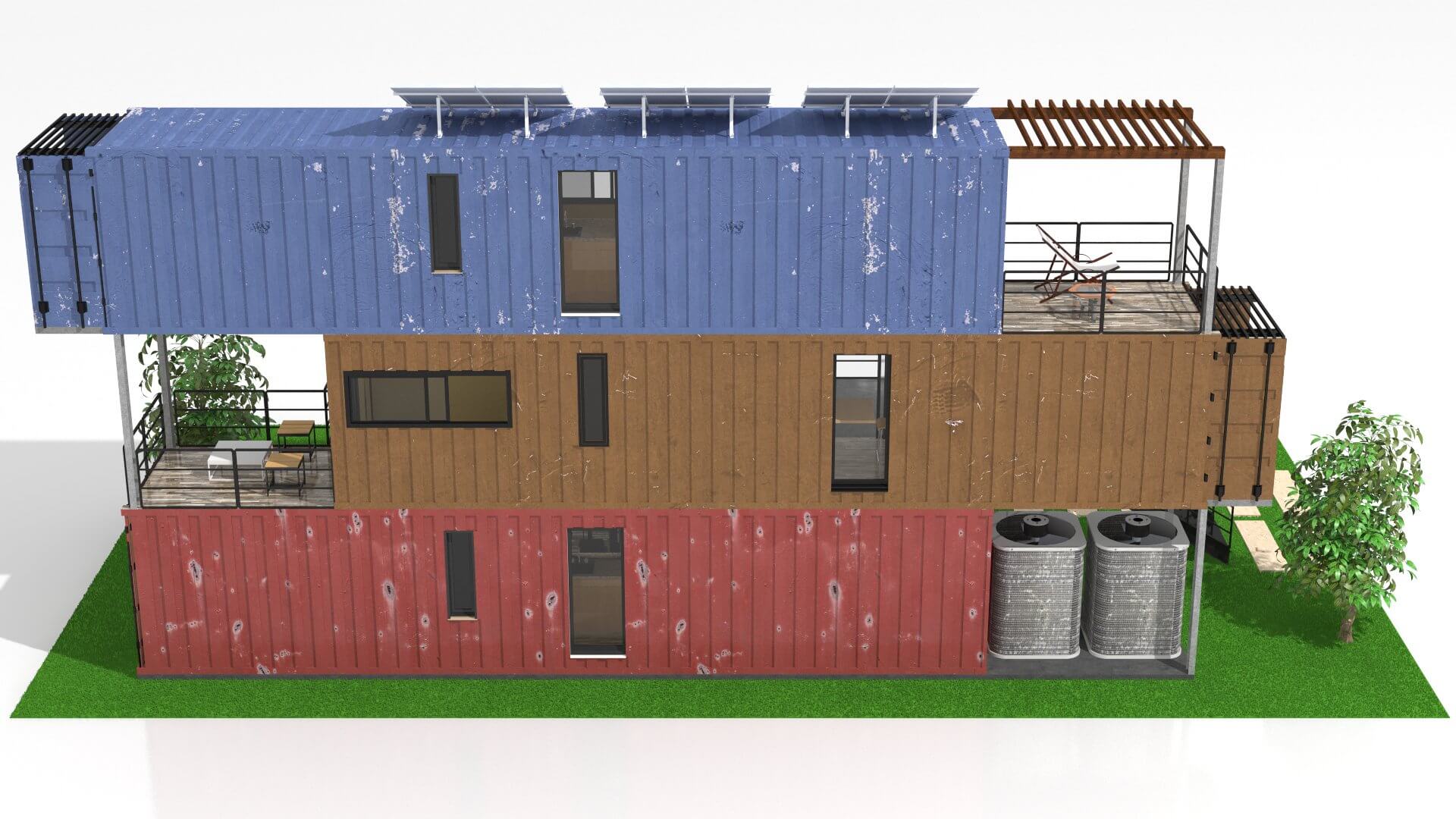 Shipping Container Houses - 3D Model by zyed