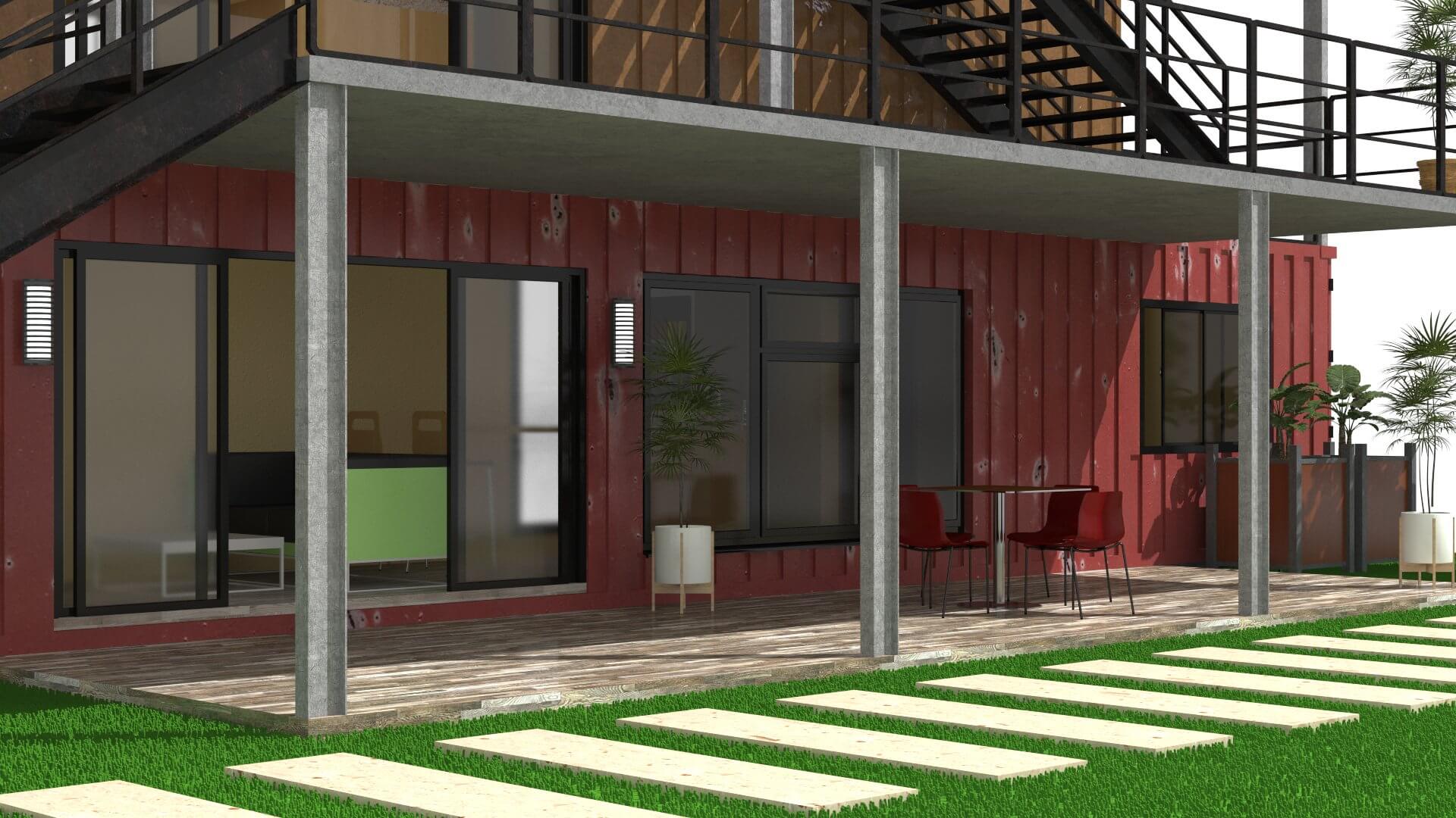 Shipping Container Houses - 3D Model by zyed