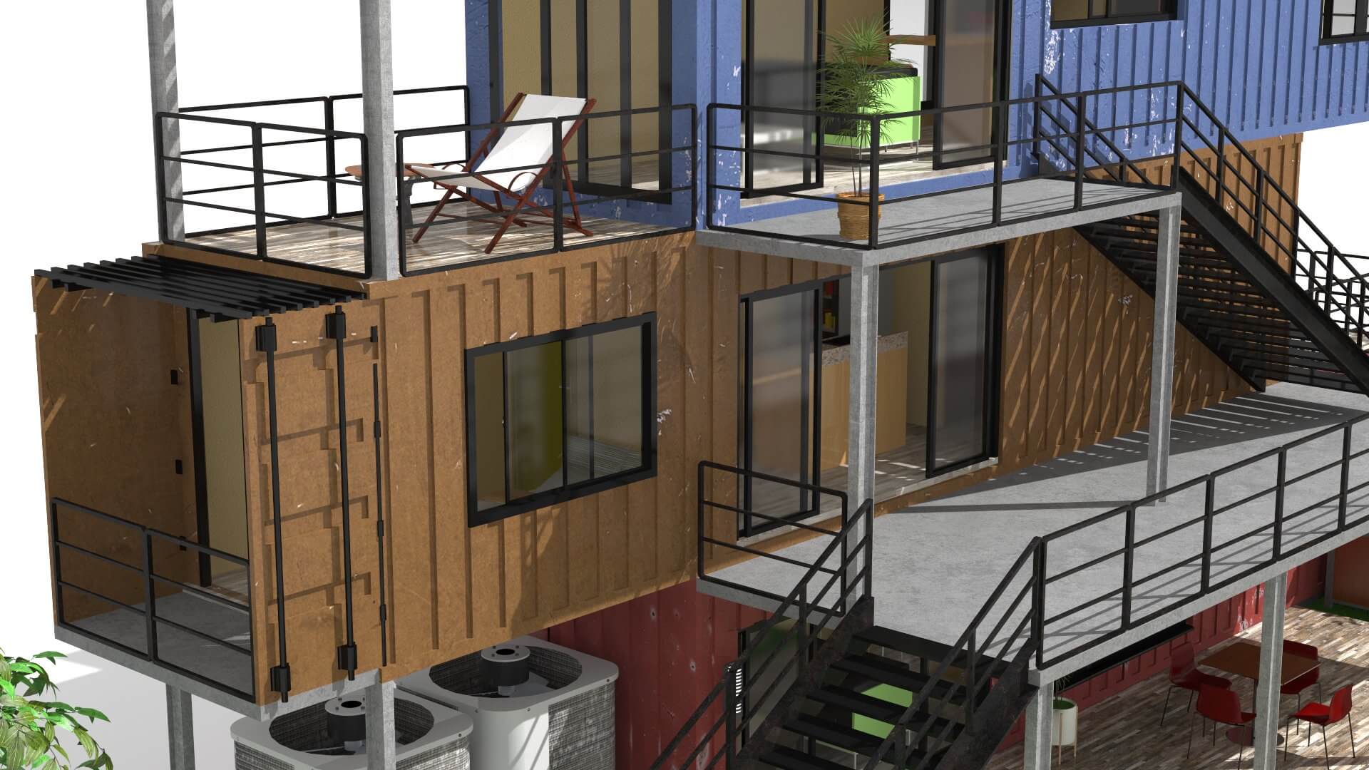 Shipping Container Houses - 3D Model by zyed