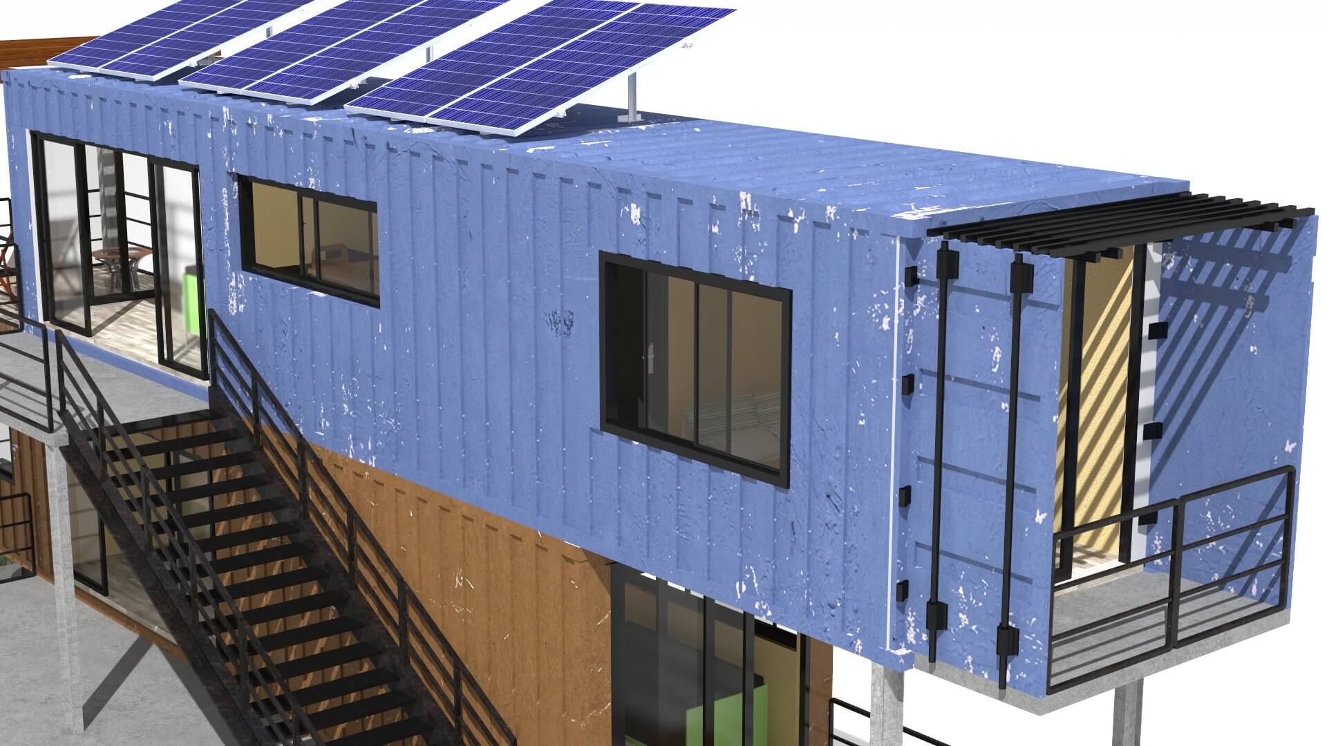 Shipping Container Houses - 3D Model by zyed