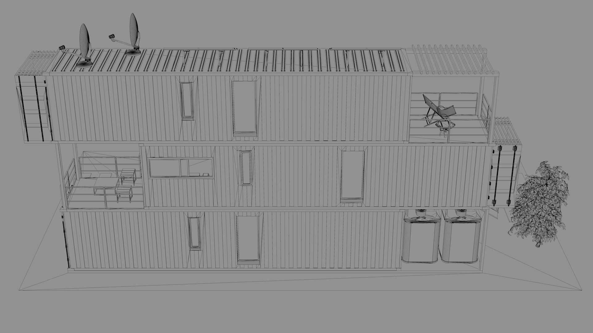 Shipping Container Houses - 3D Model by zyed