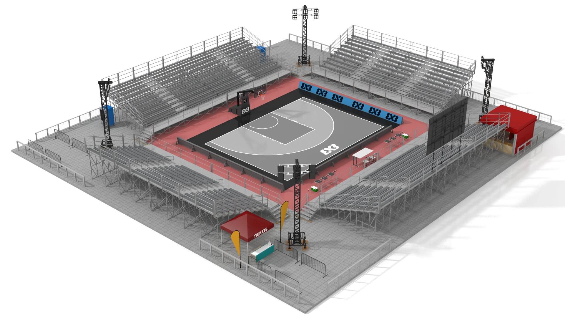 3x3 Basketball Arena - 3D Model by zyed