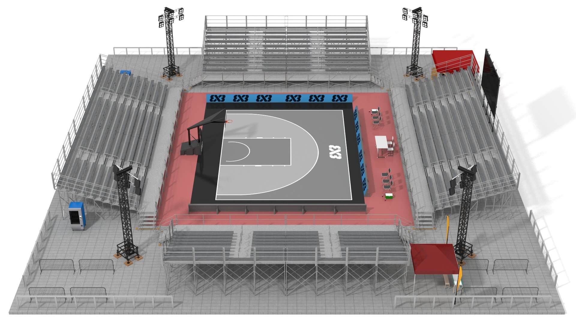 3x3 Basketball Arena - 3D Model by zyed