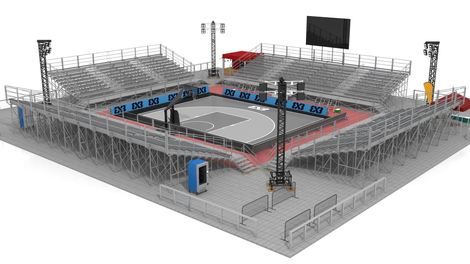 3x3 Basketball Arena - 3D Model by zyed