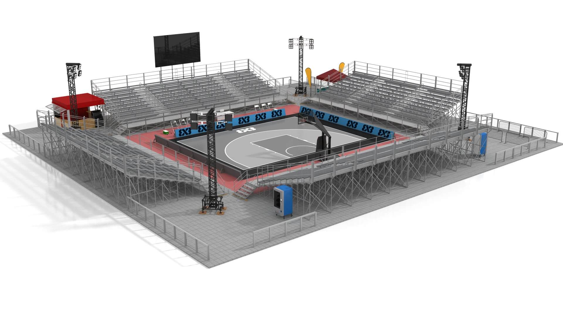 3x3 Basketball Arena - 3D Model by zyed