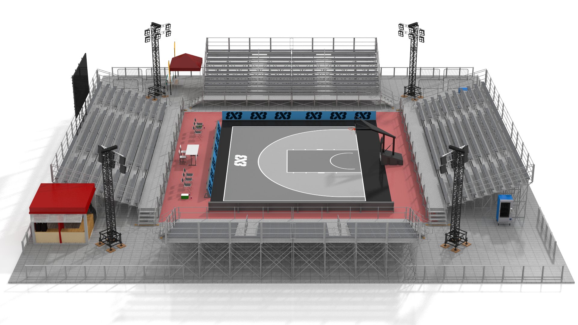 3x3 Basketball Arena - 3D Model by zyed