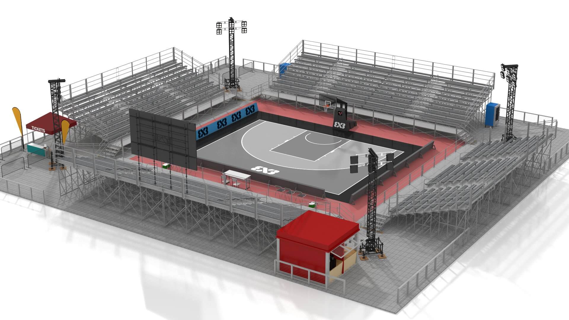 3x3 Basketball Arena - 3D Model by zyed