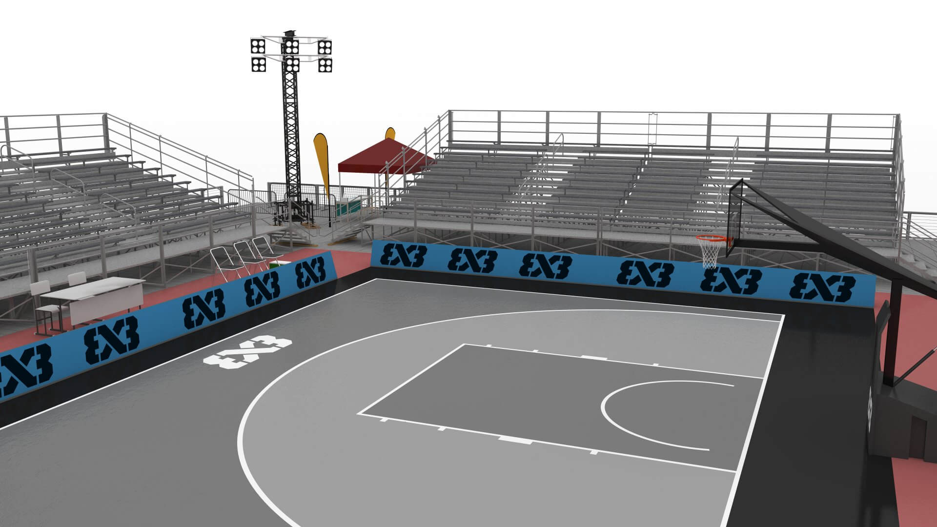 3x3 Basketball Arena - 3D Model by zyed