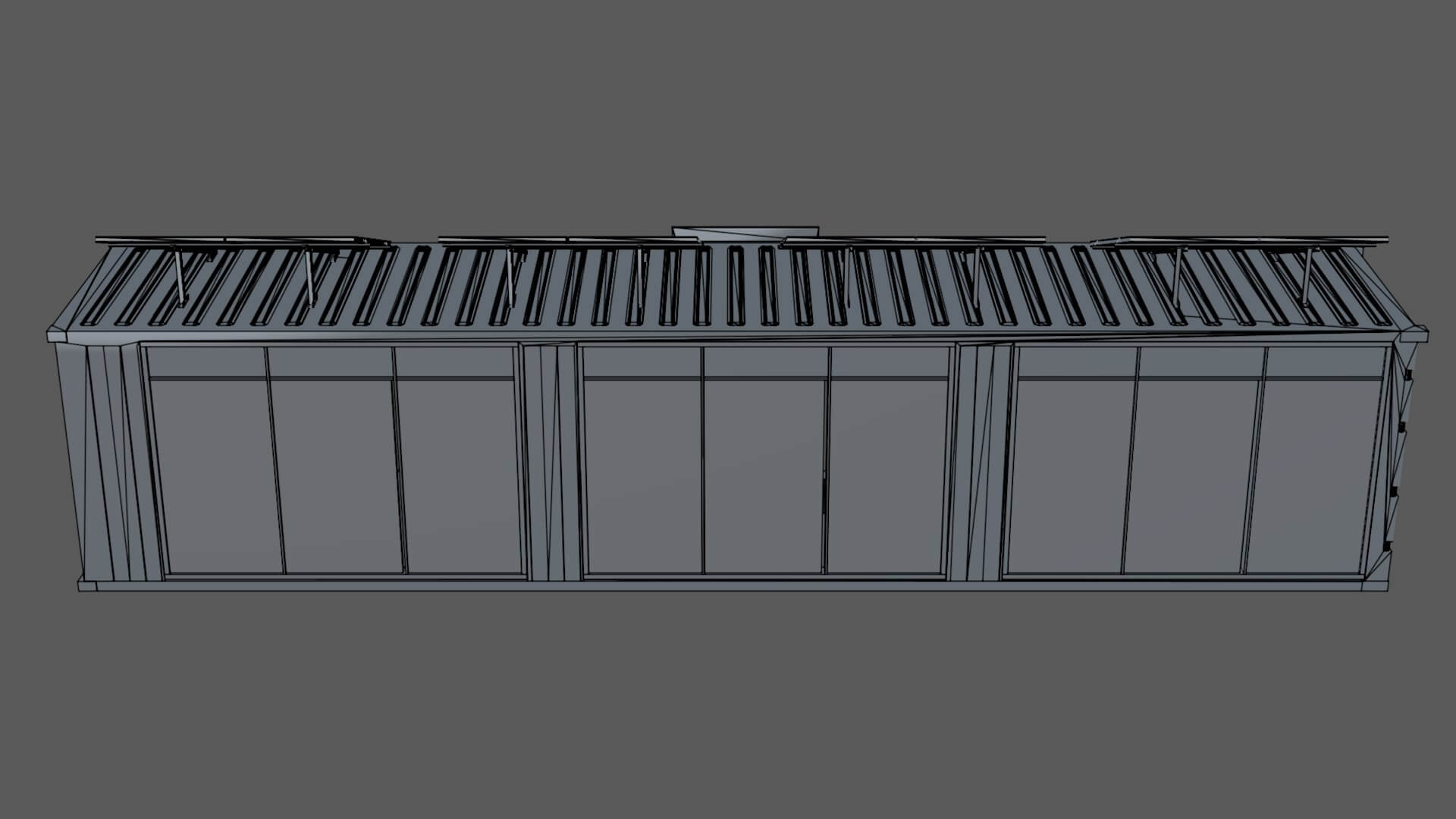 40 Foot Container Bus Stop - 3D Model by zyed