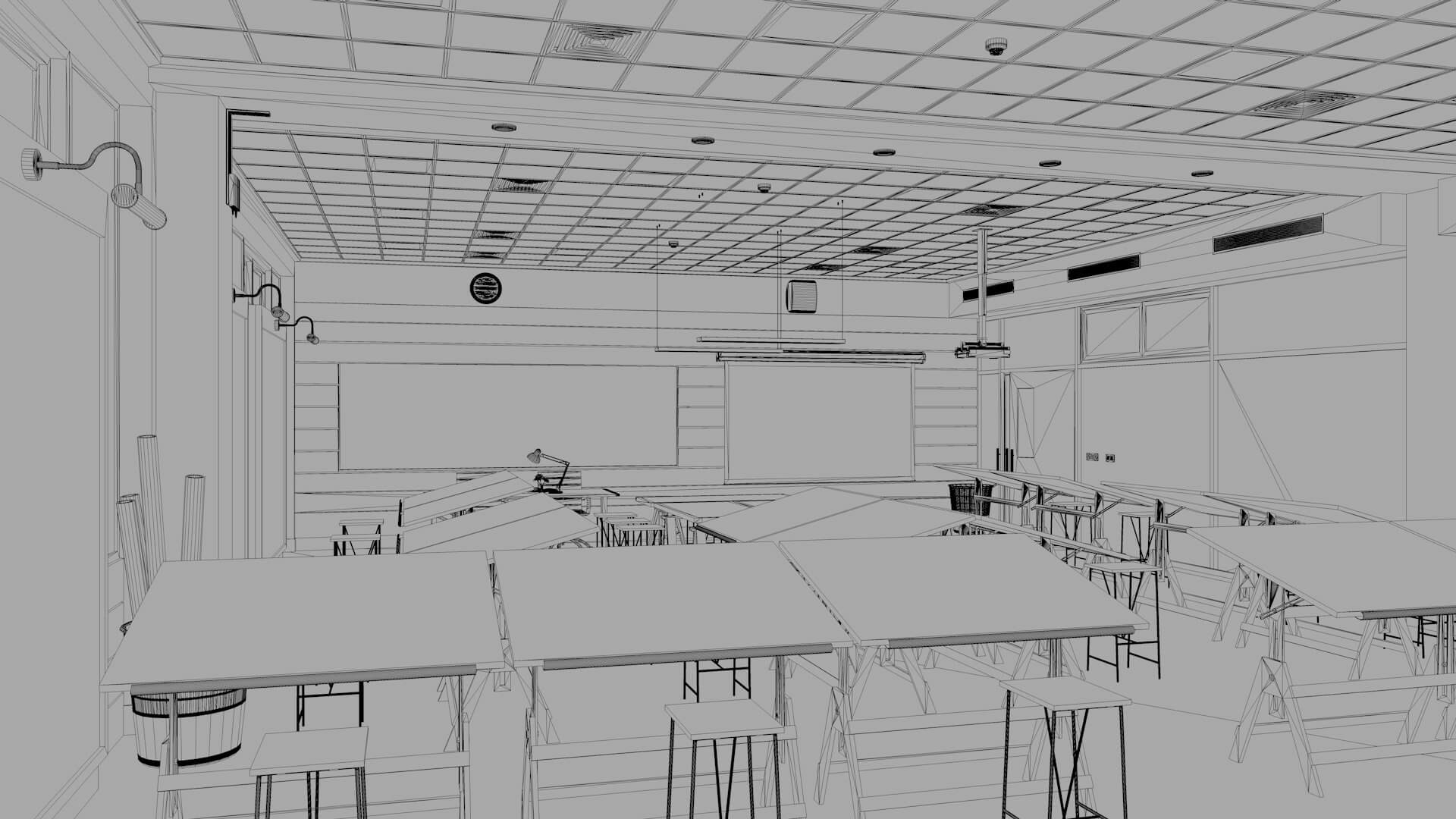 Architecture Design Studio Classroom - 3D Model by zyed