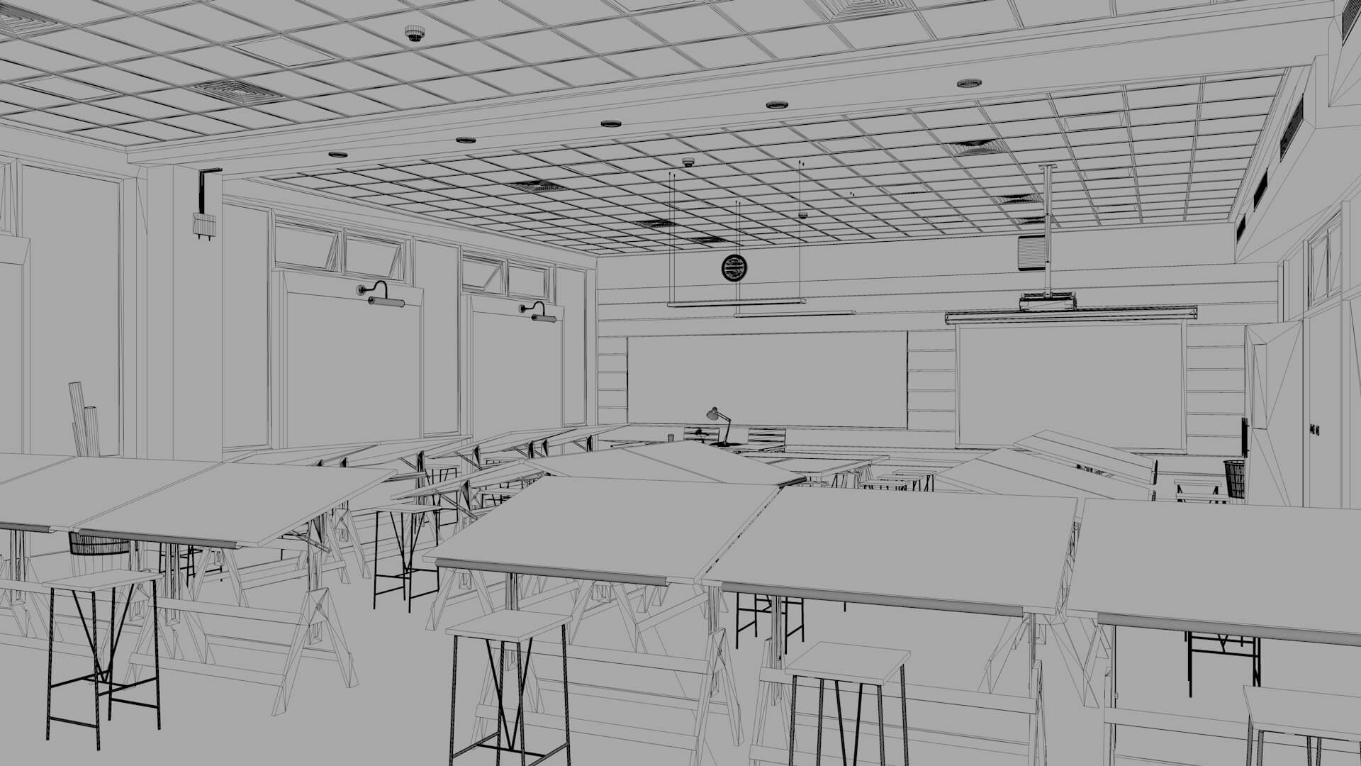 Architecture Design Studio Classroom - 3D Model by zyed