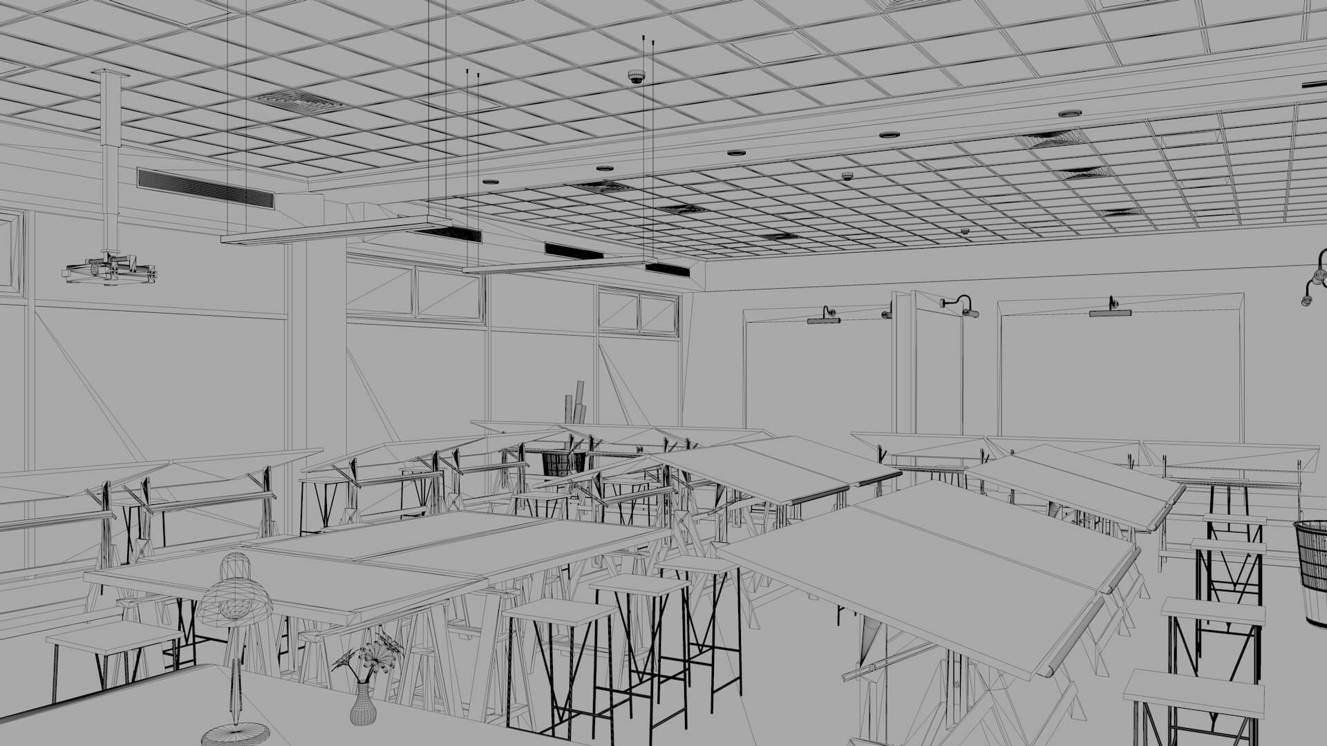 Architecture Design Studio Classroom - 3D Model by zyed