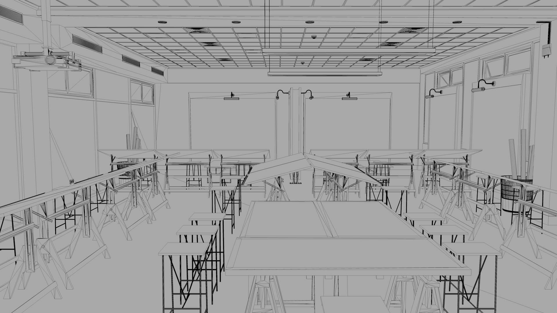 Architecture Design Studio Classroom - 3D Model by zyed