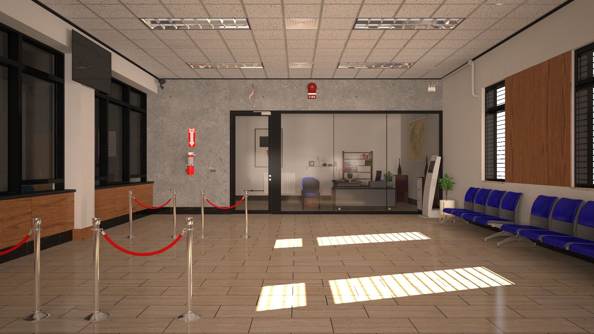 Bank Client Service Hall - 3D Model by zyed