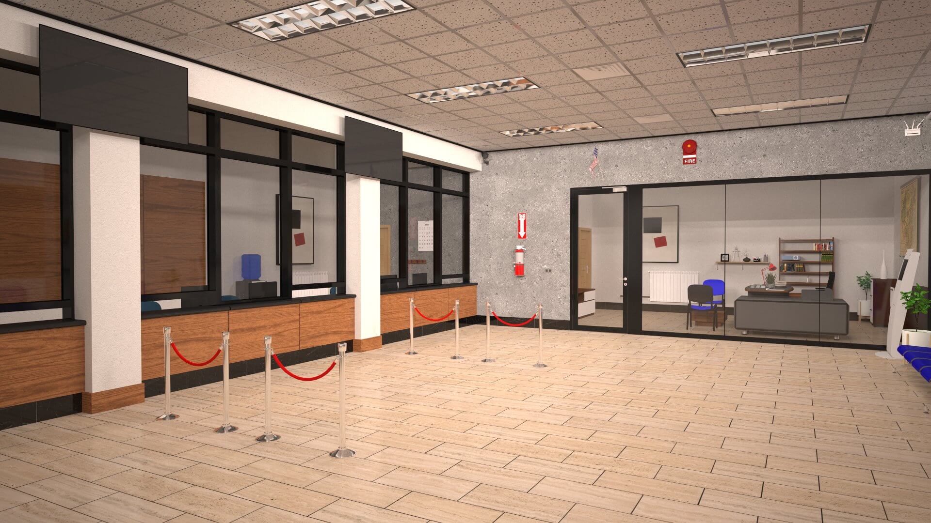Bank Client Service Hall - 3D Model by zyed