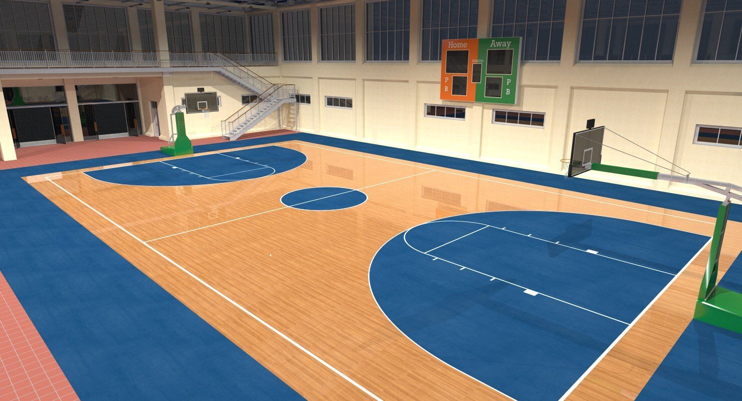 Basketball School Court - 3D Model by zyed