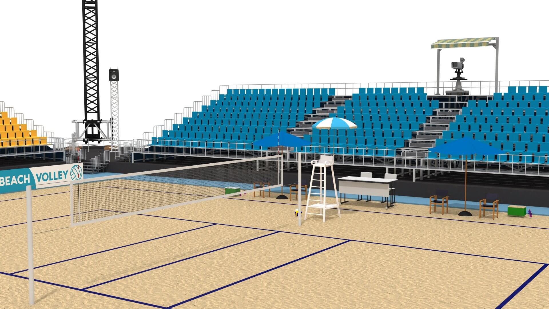 Beach Volleyball Stadium - 3D Model by zyed