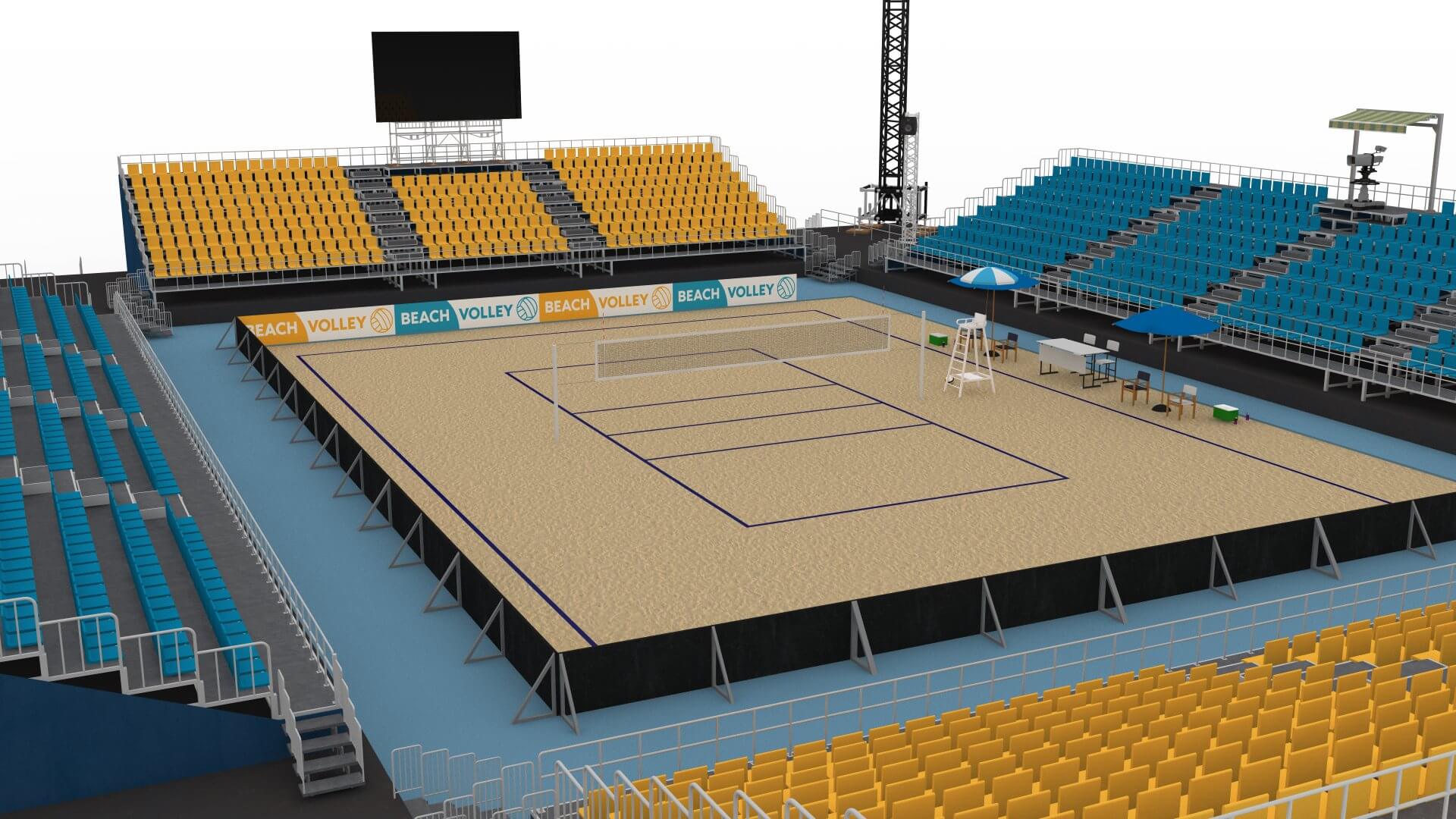 Beach Volleyball Stadium - 3D Model by zyed