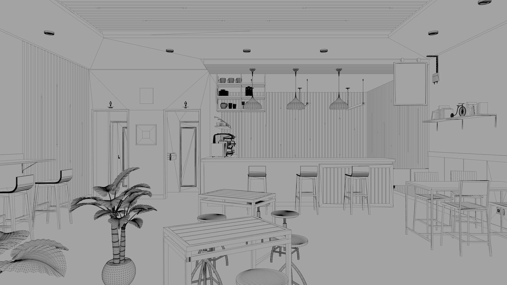 Cafeteria - 3D Model by zyed