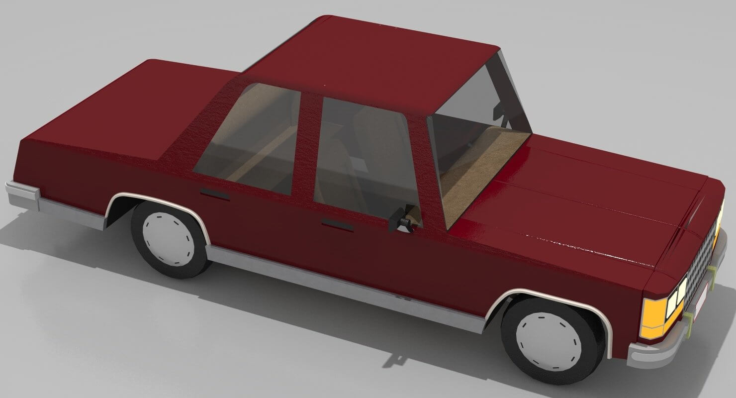 Cartoon Red Car - 3D Model by zyed