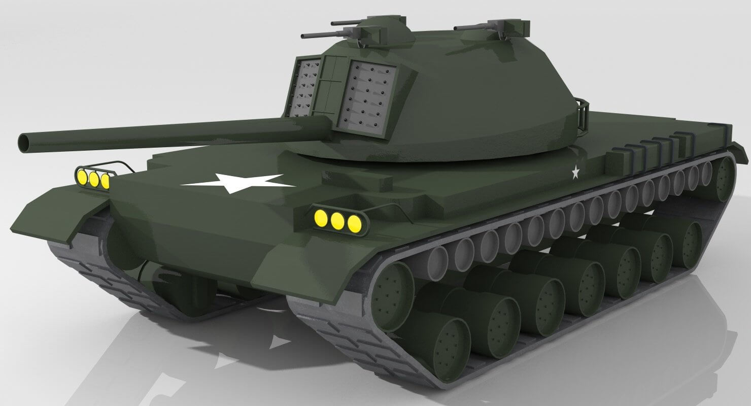 Cartoon Tank - 3D Model by zyed