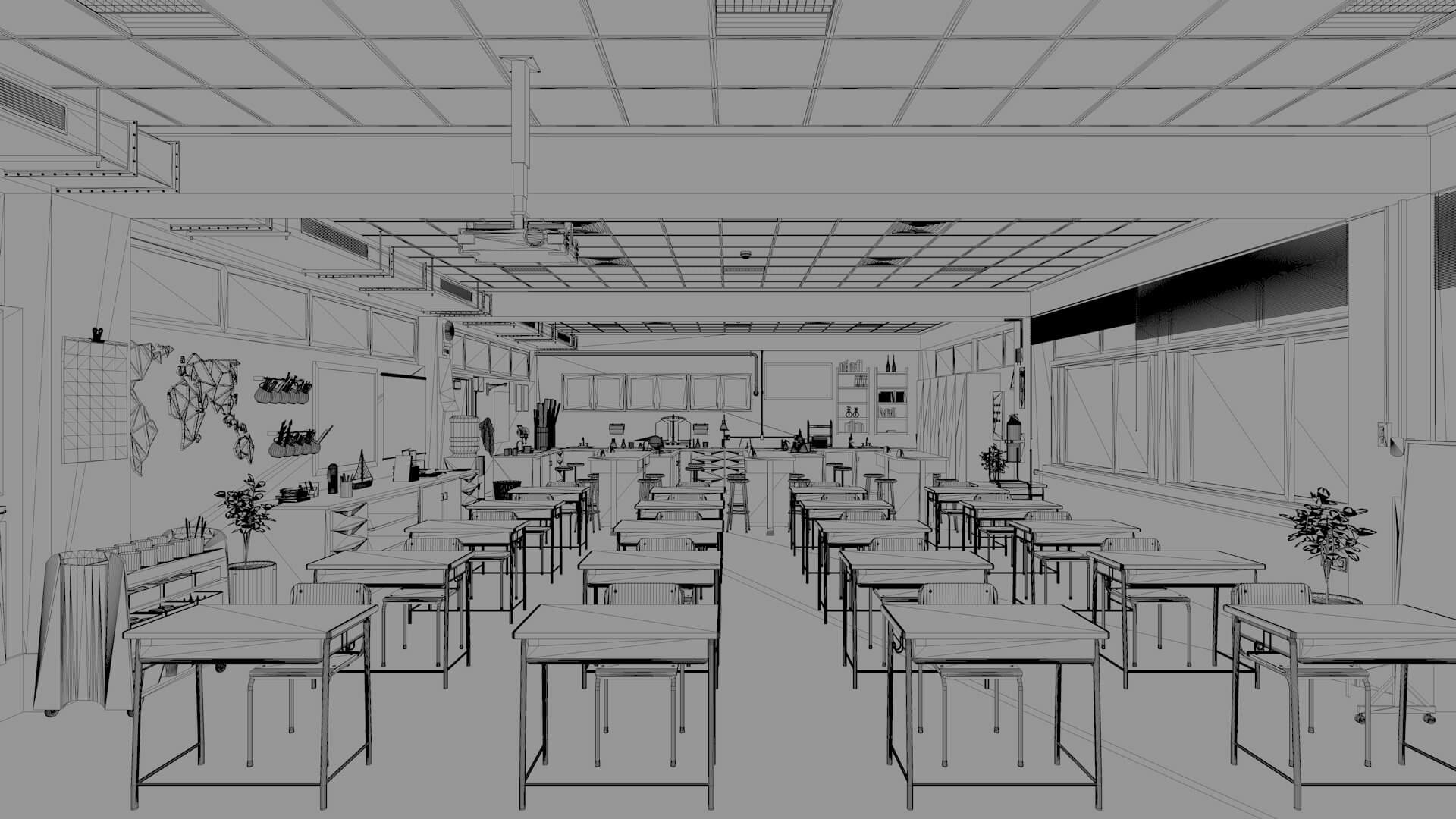 Classroom - 3D Model by zyed