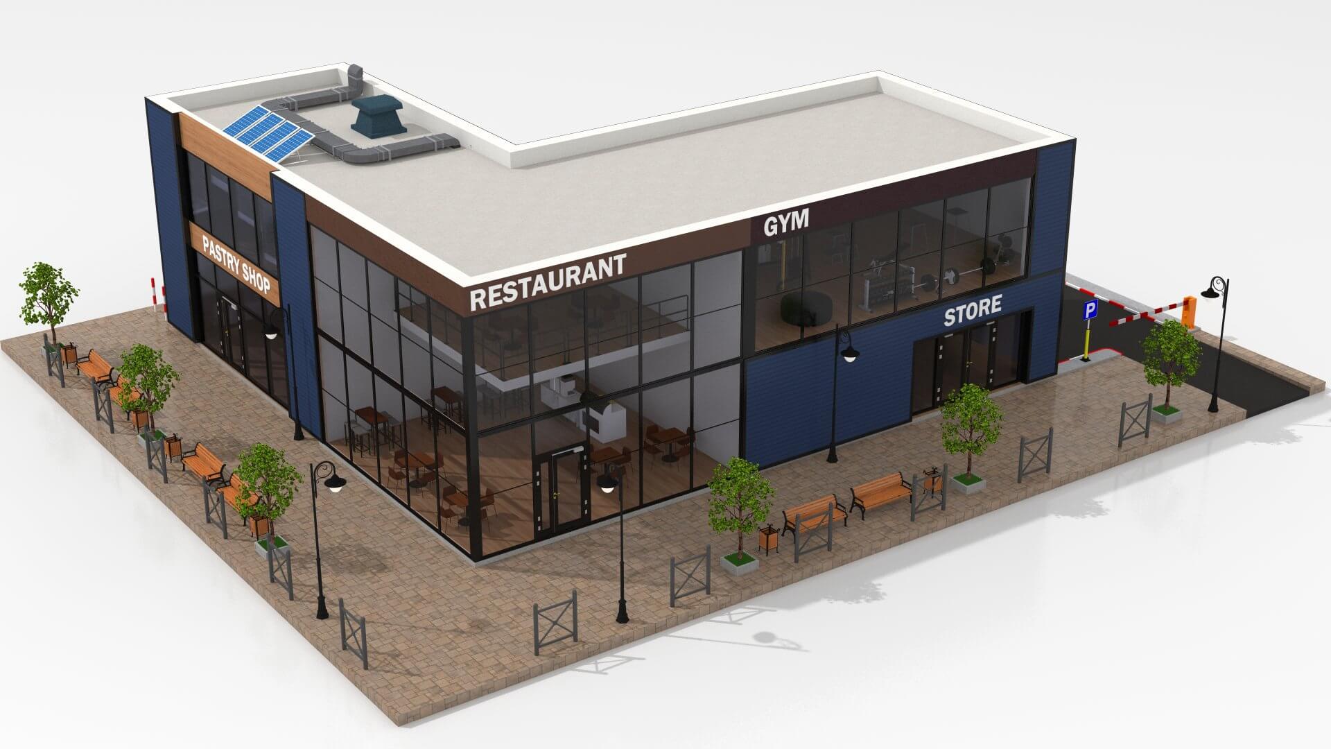 Commercial Complex - 3D Model by zyed