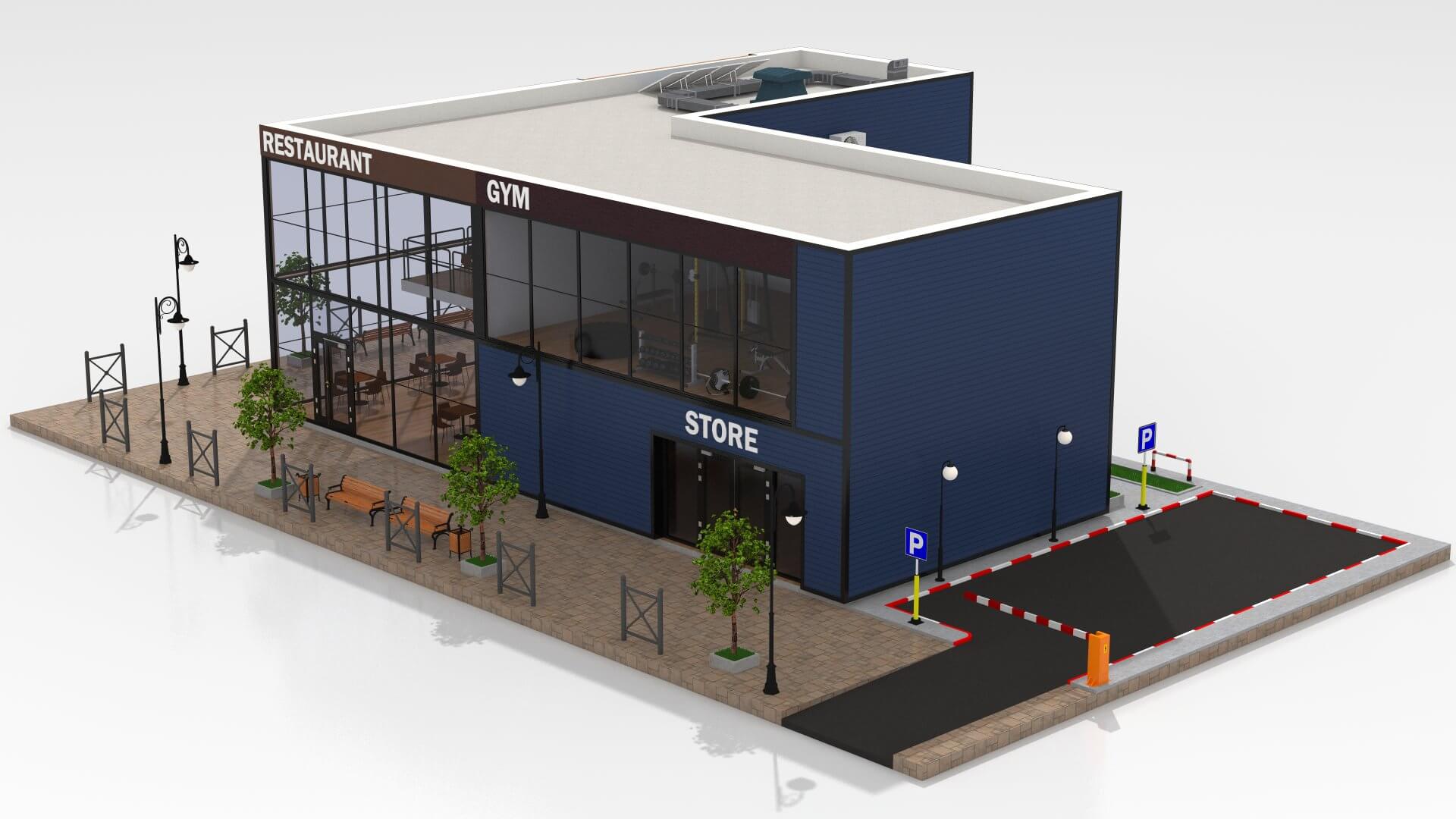 Commercial Complex - 3D Model by zyed