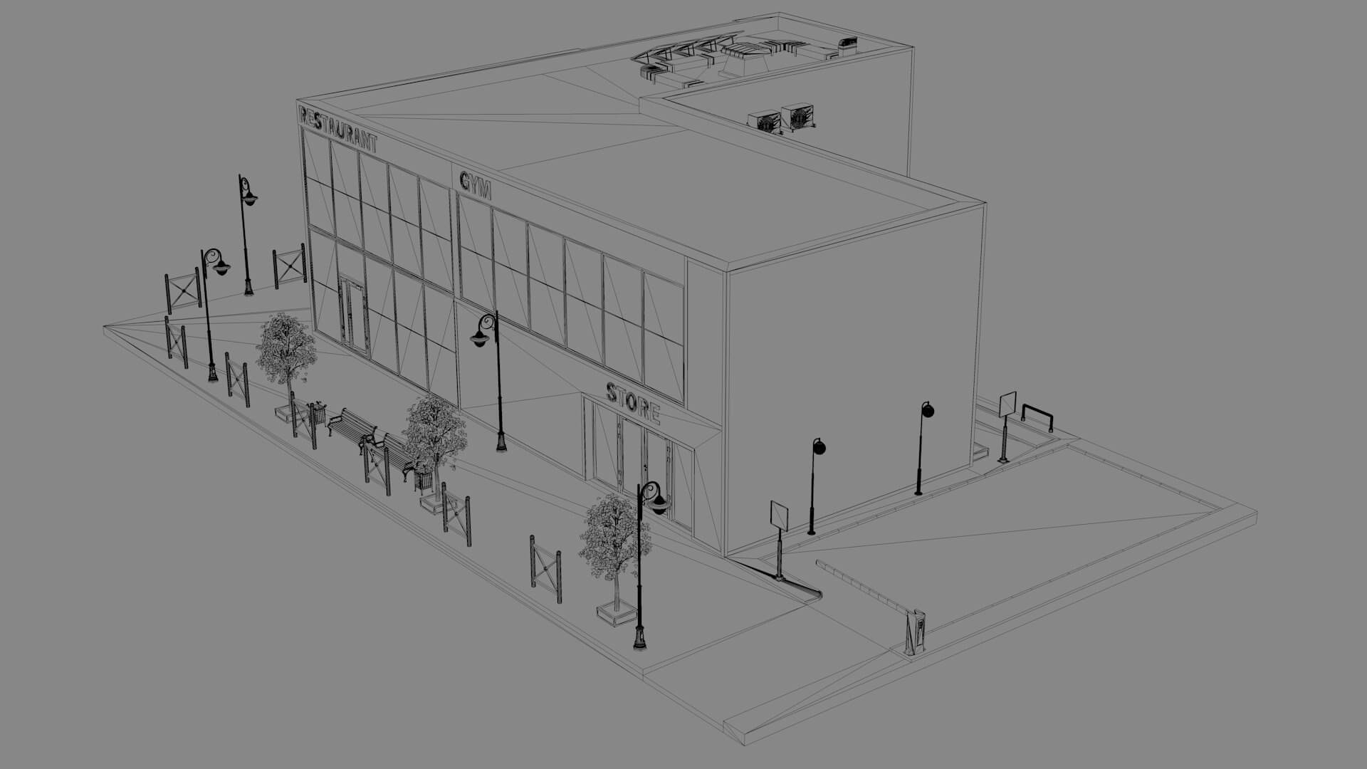 Commercial Complex - 3D Model by zyed