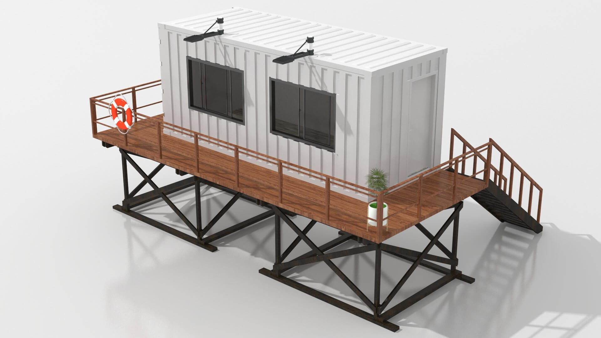 Container Beach Lifeguard Stand - 3D Model by zyed