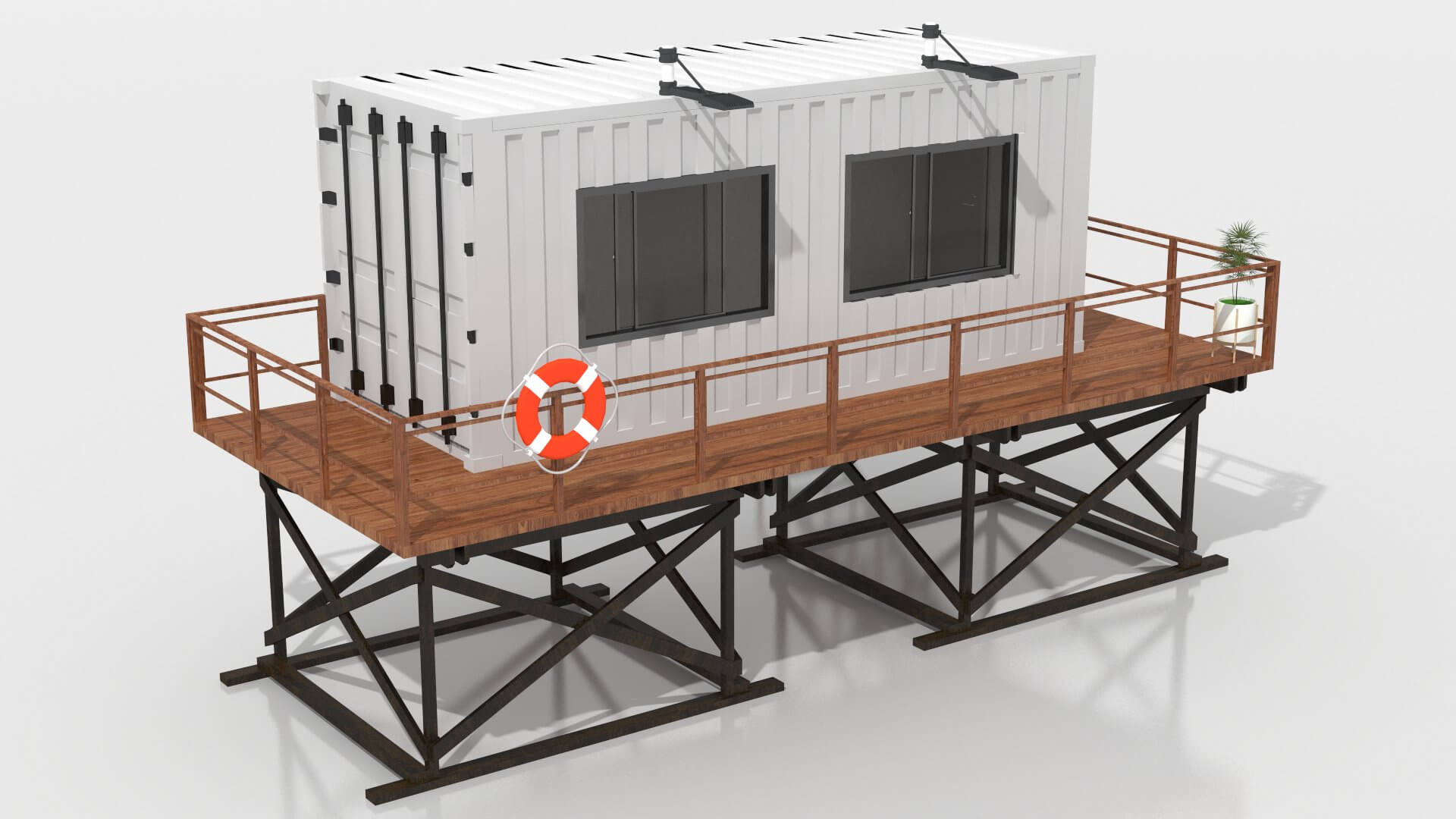 Container Beach Lifeguard Stand - 3D Model by zyed