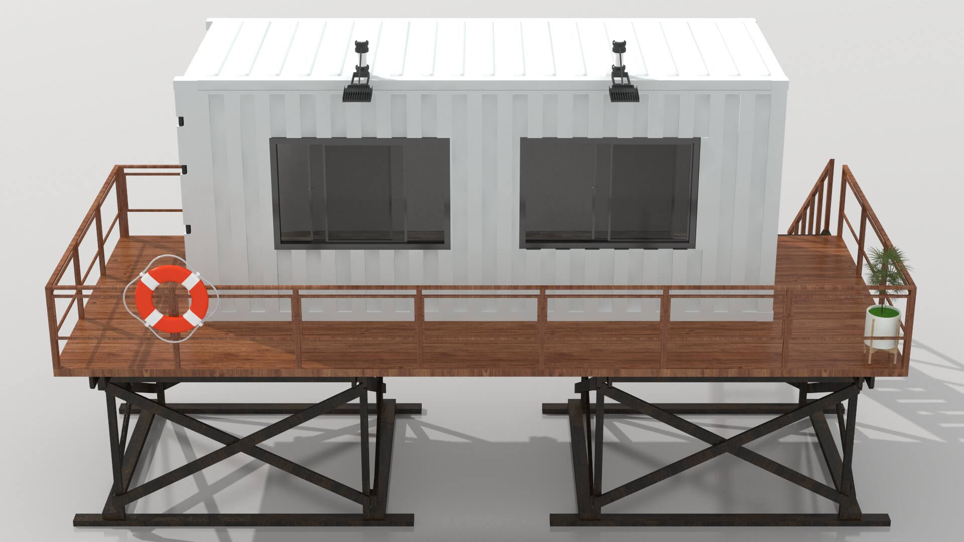 Container Beach Lifeguard Stand - 3D Model by zyed