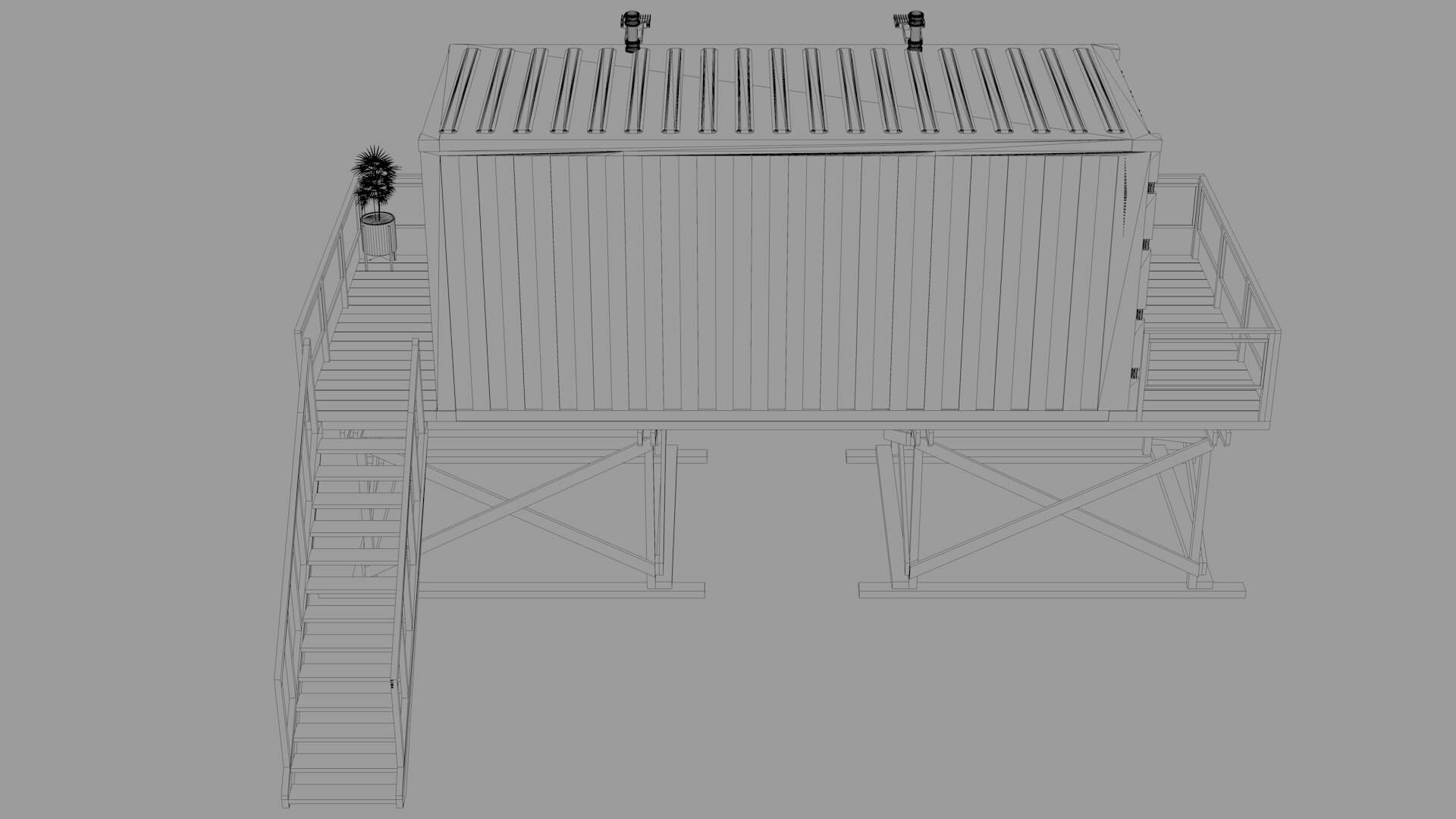 Container Beach Lifeguard Stand - 3D Model by zyed