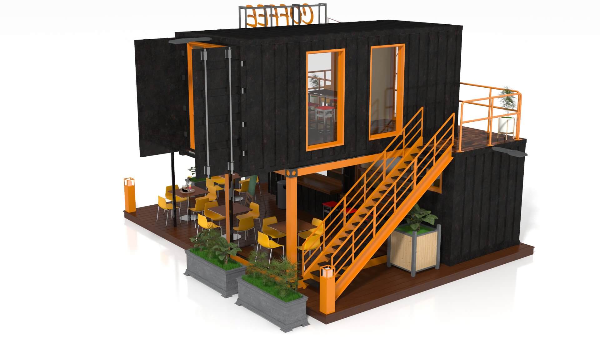 Container Coffee Shop - 3D Model by zyed