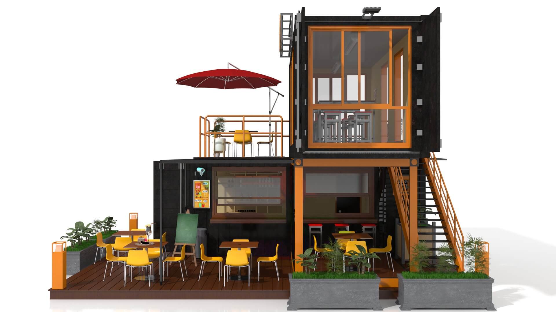 Container Coffee Shop - 3D Model by zyed