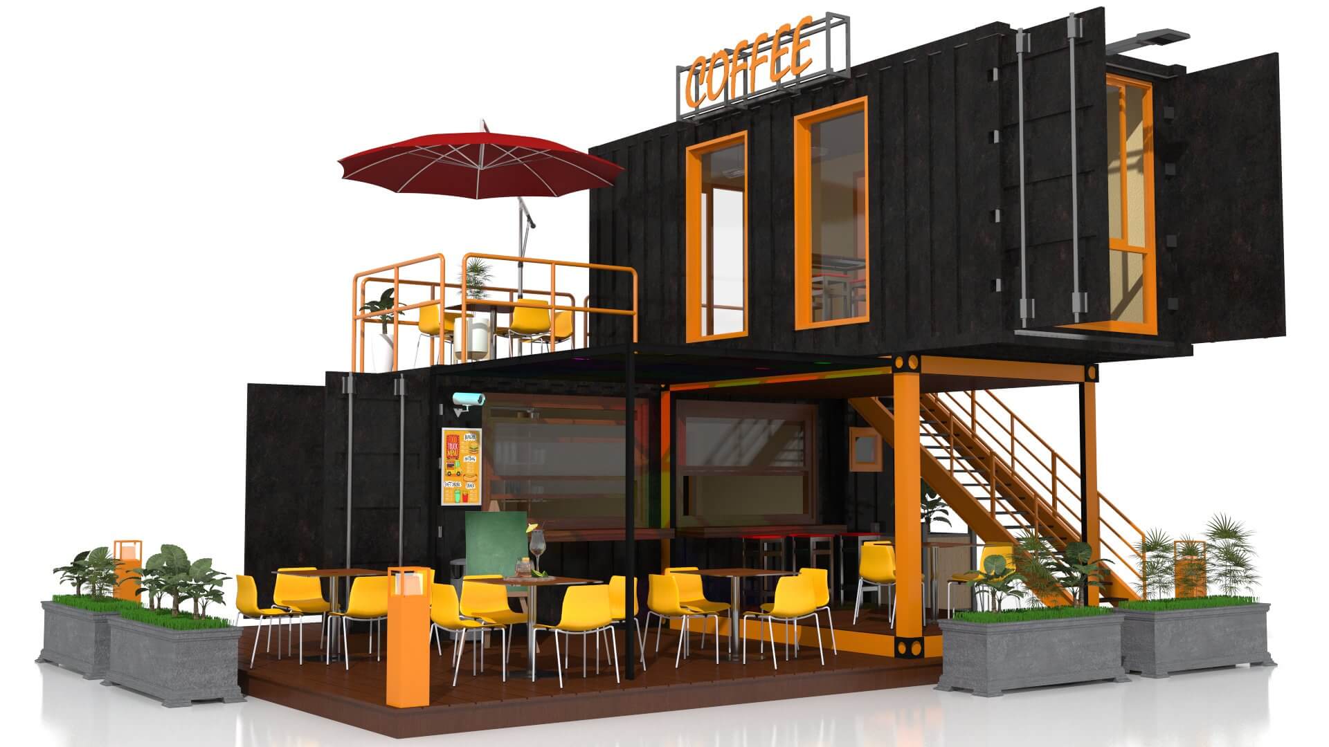 Container Coffee Shop - 3D Model by zyed