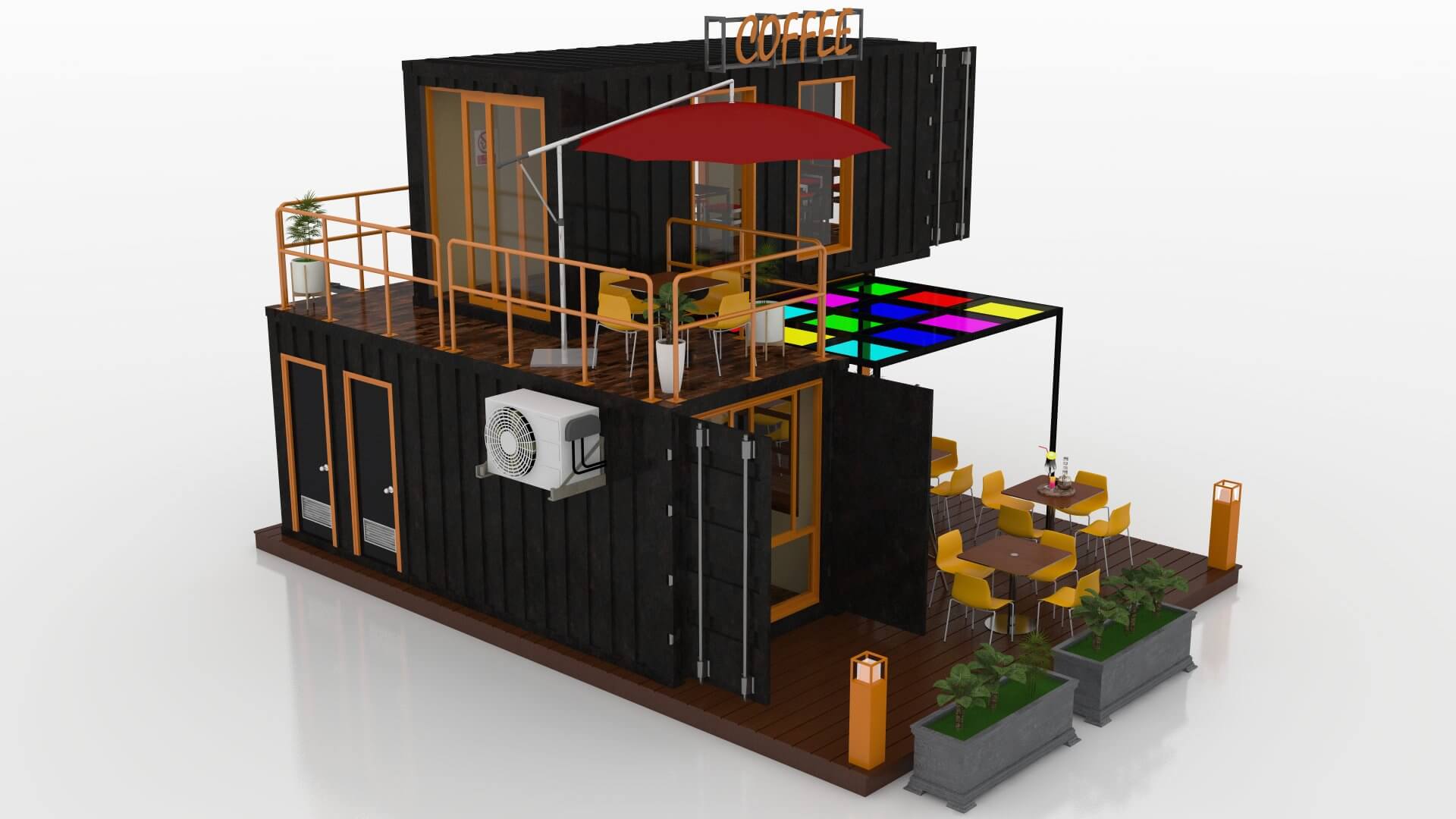 Container Coffee Shop - 3D Model by zyed