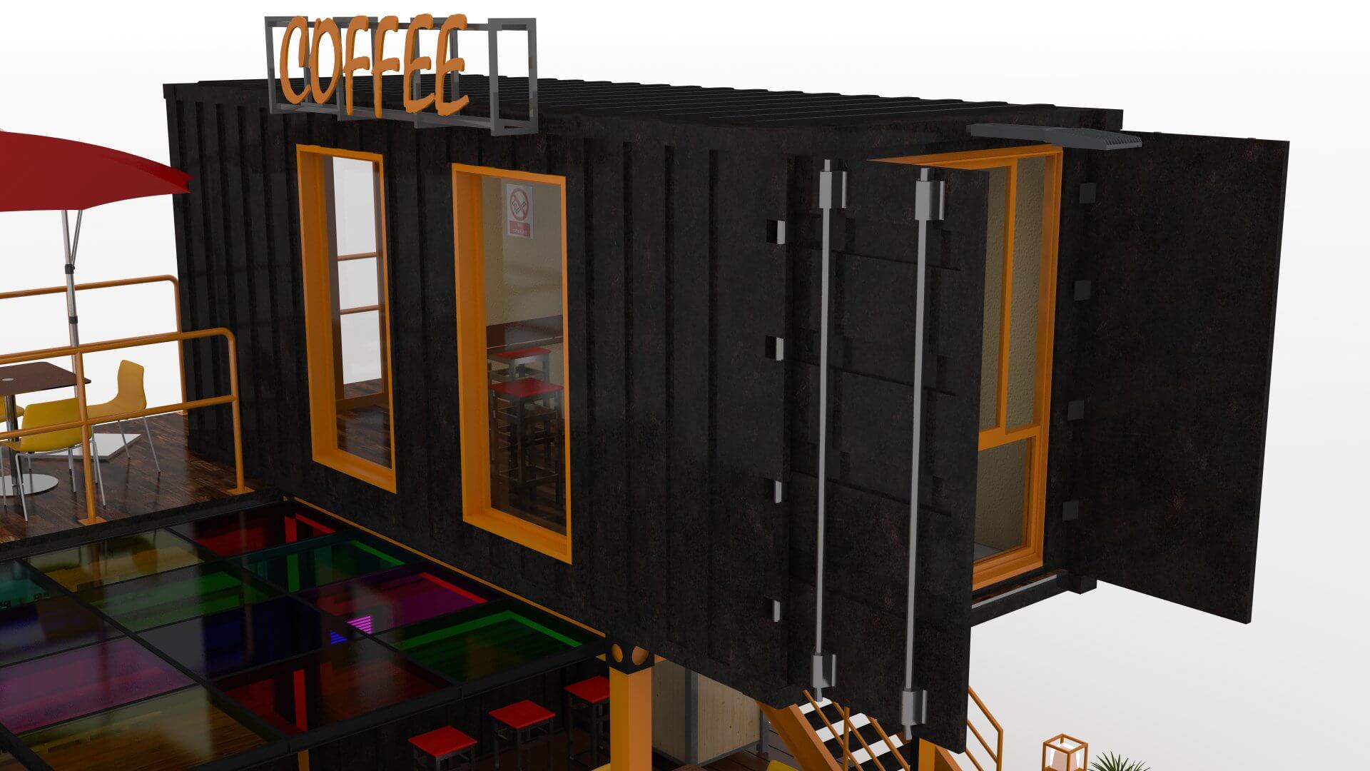 Container Coffee Shop - 3D Model by zyed