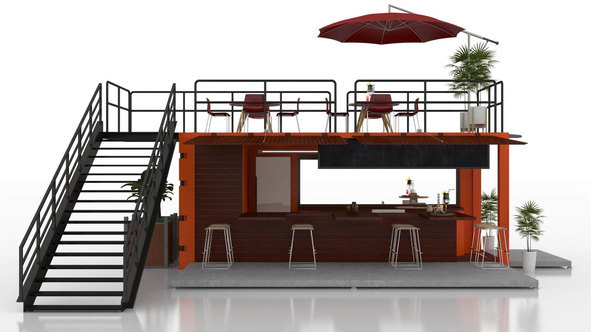 Container Coffee Shop - 3D Model by zyed