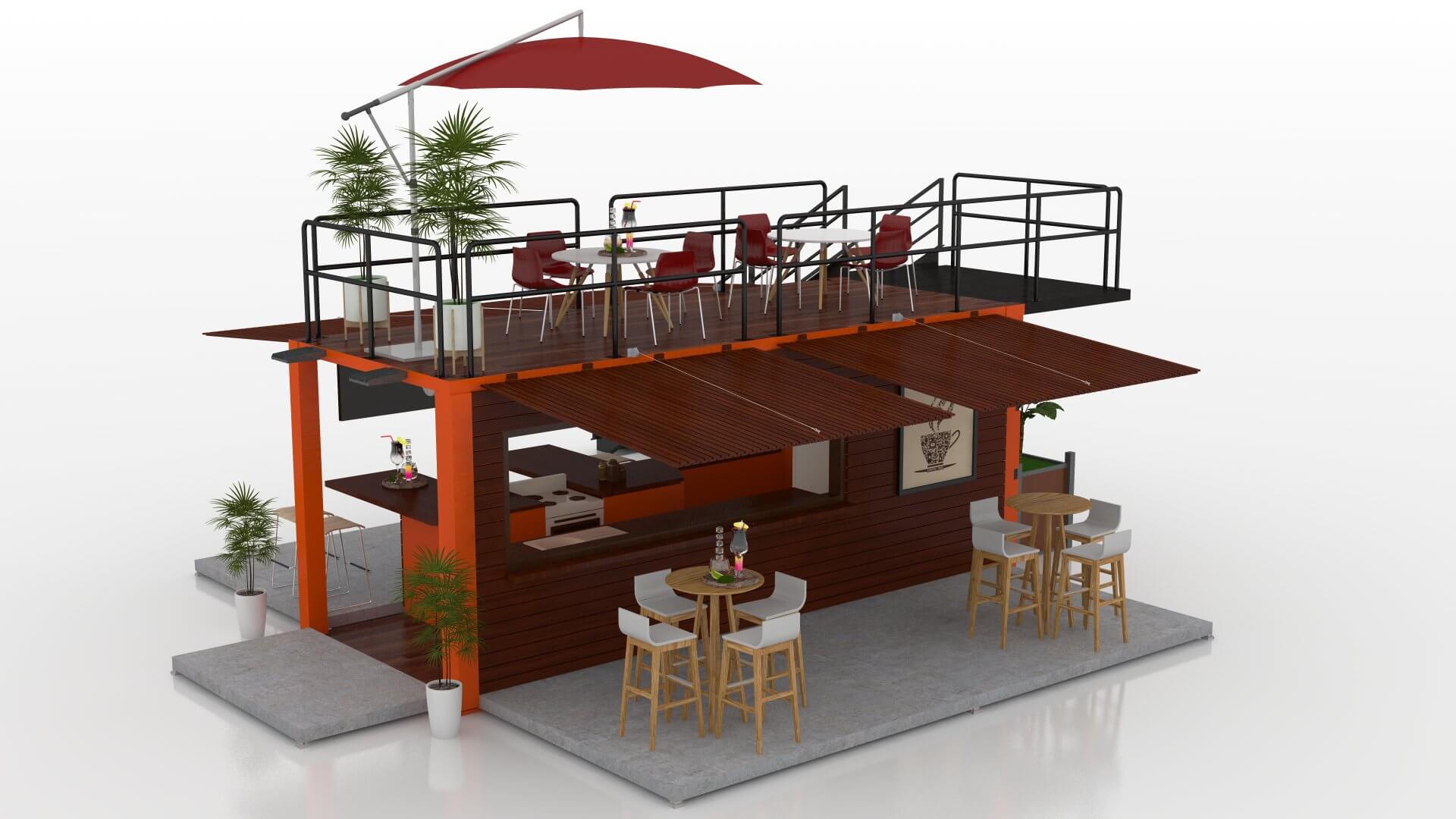 Container Coffee Shop - 3D Model by zyed