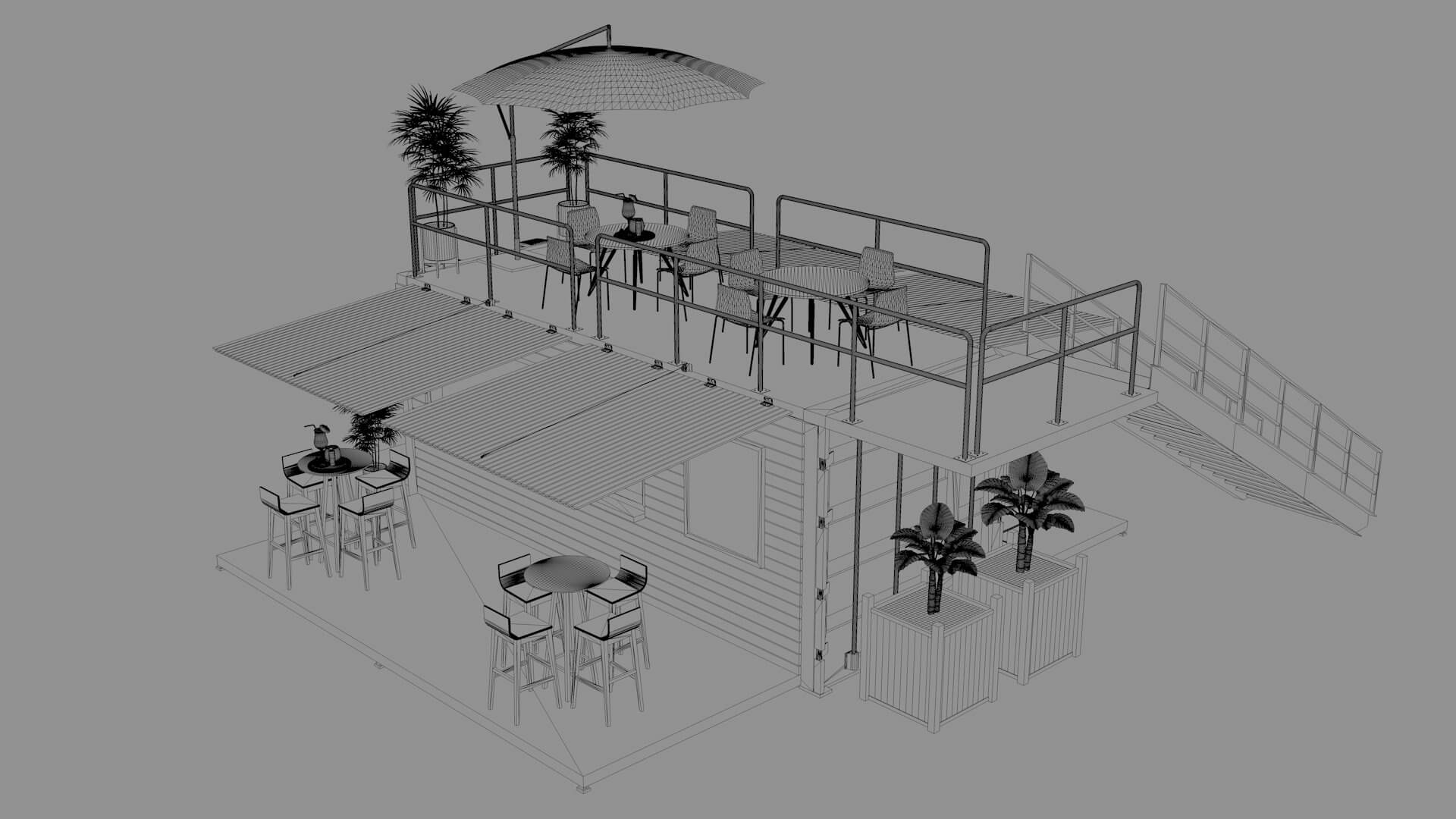 Container Coffee Shop - 3D Model by zyed