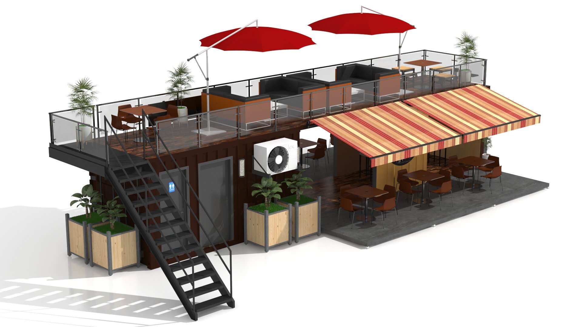 Container Coffee Shop - 3D Model by zyed