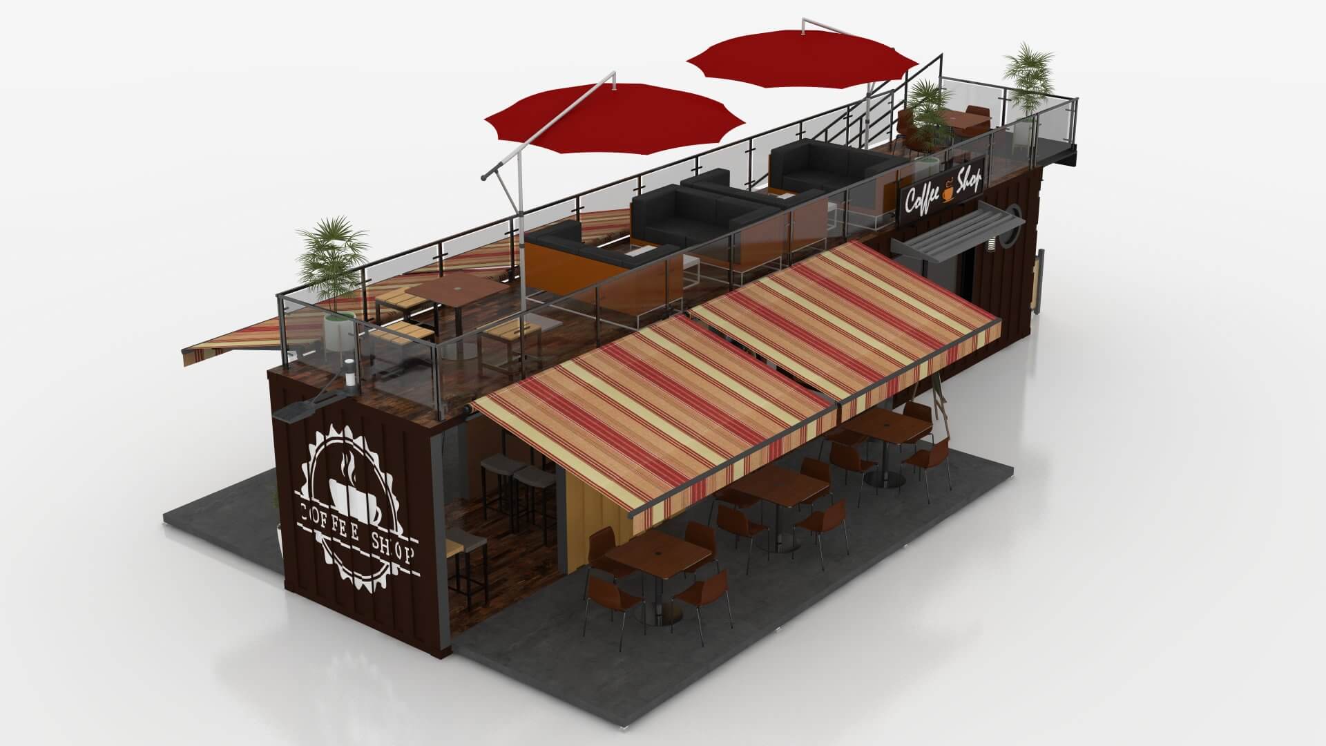 Container Coffee Shop - 3D Model by zyed