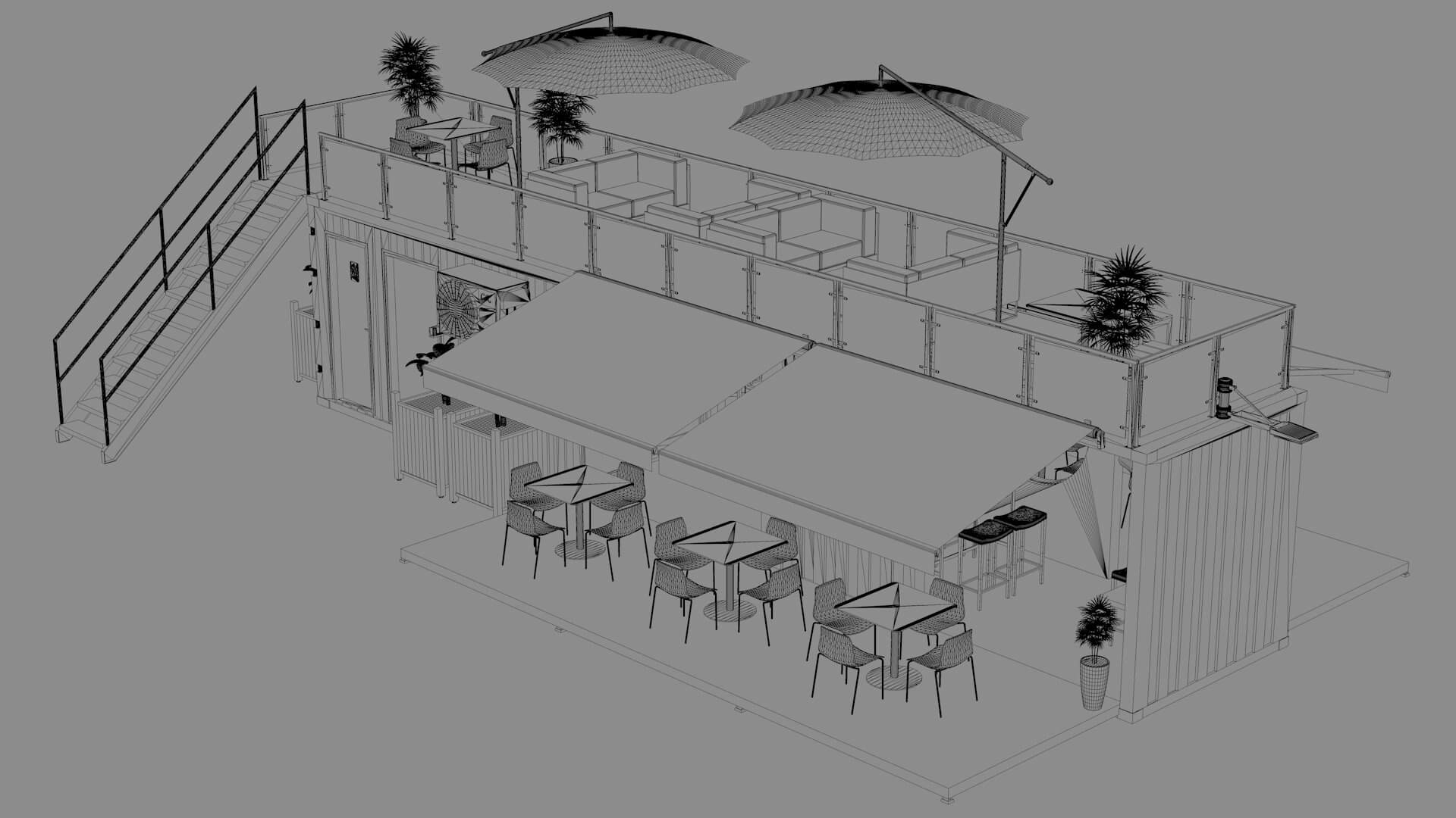 Container Coffee Shop - 3D Model by zyed