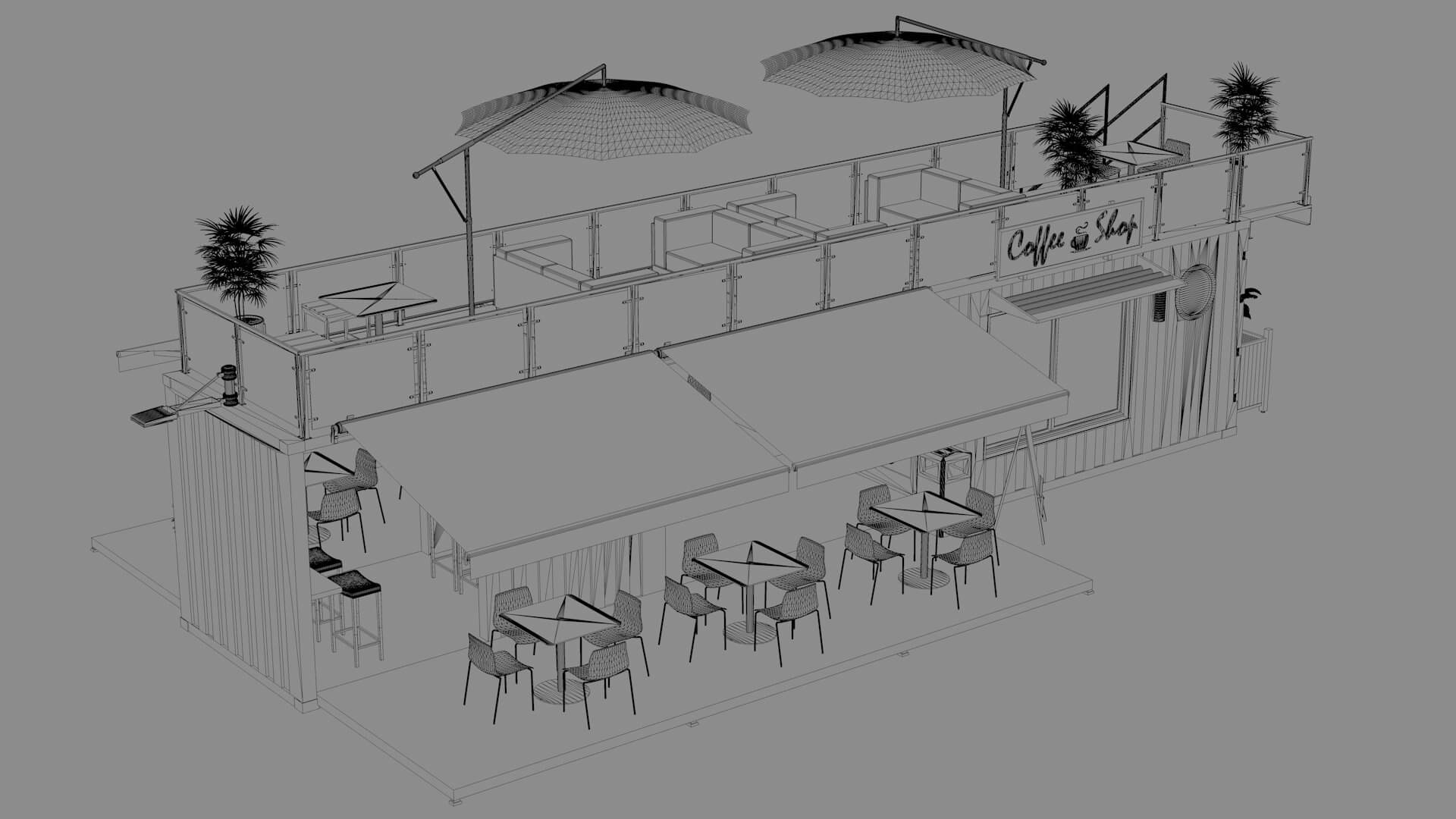 Container Coffee Shop - 3D Model by zyed