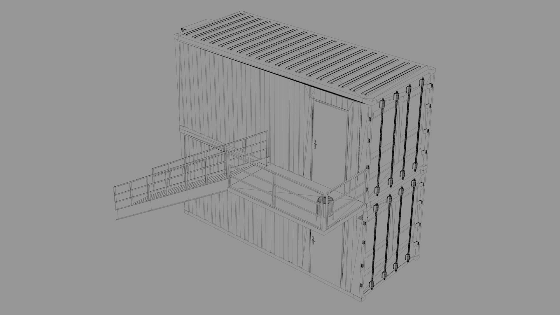 Container Construction Site Cabin - 3D Model by zyed