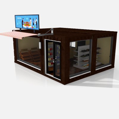 Container Retail Kiosk - 3D Model by zyed