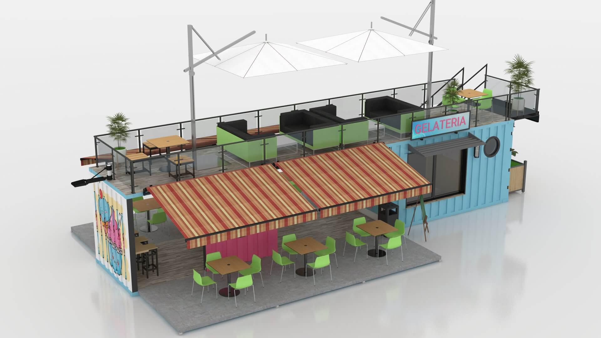 Container Ice Cream Shop - 3D Model by zyed